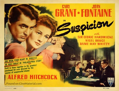 Suspicion Hitchcock Quotes CARY GRANT And JOAN FONTAINE In SUSPICION,